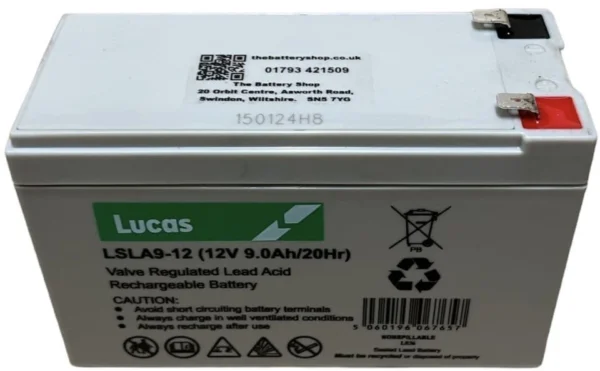 LUCAS 12V 9AH AGM STANDBY BATTERY LSLA9-12 - Infinite Batteries